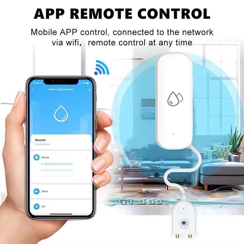 HOT Tuya WiFi Water Sensor Smart Home Automation Independent Flood ...