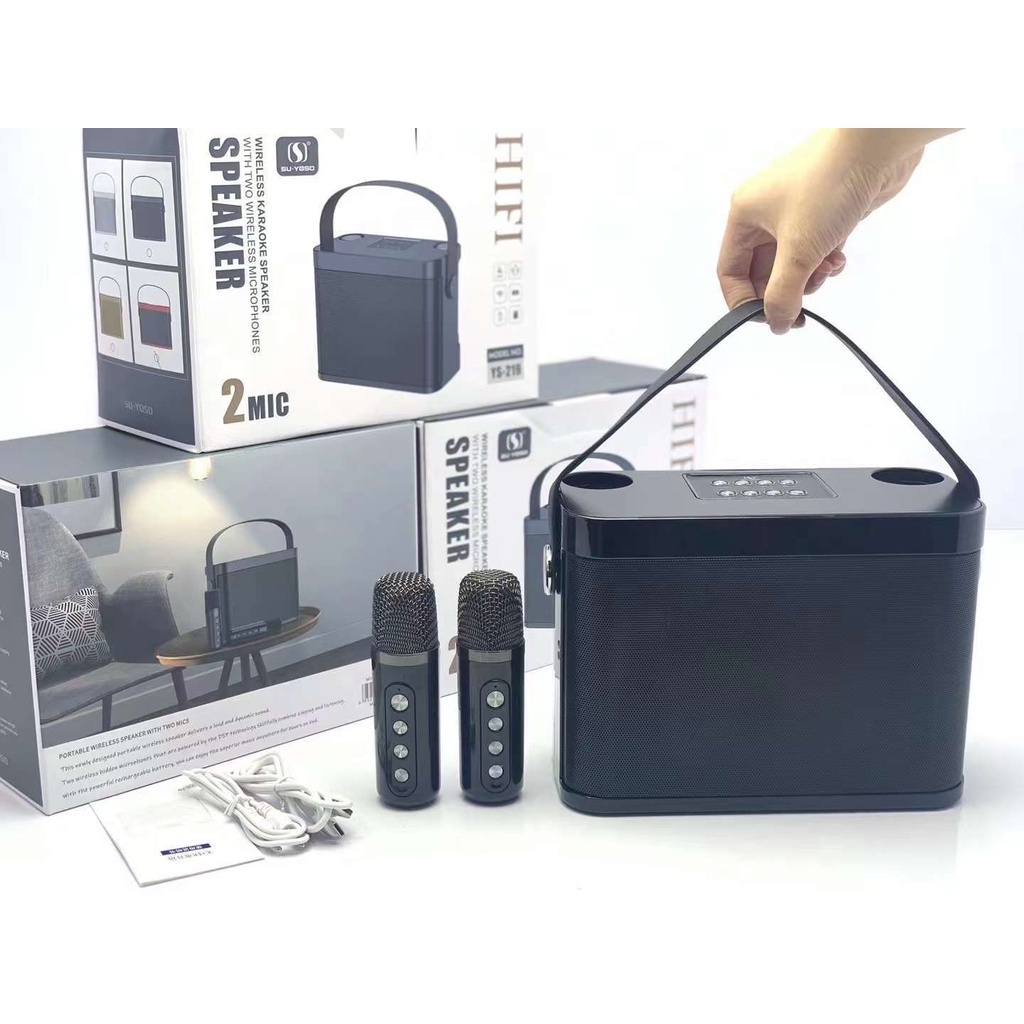 Portable Karaoke Dual Microphone Bluetooth Professional Speaker Smart ...