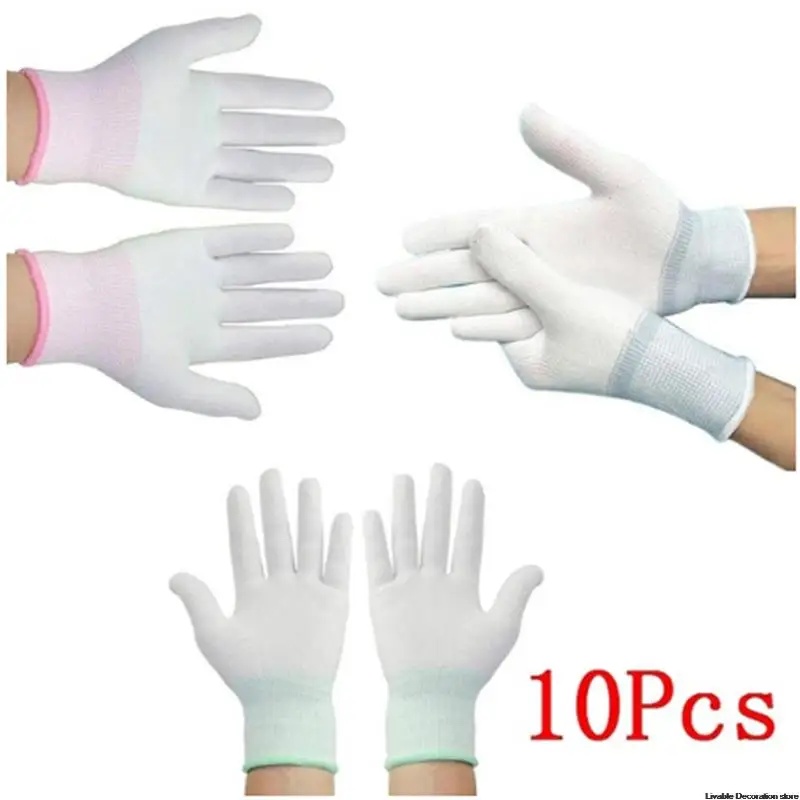 5pair Antistatic Gloves Anti Static ESD Electronic Working Gloves pu coated palm coated finger ...