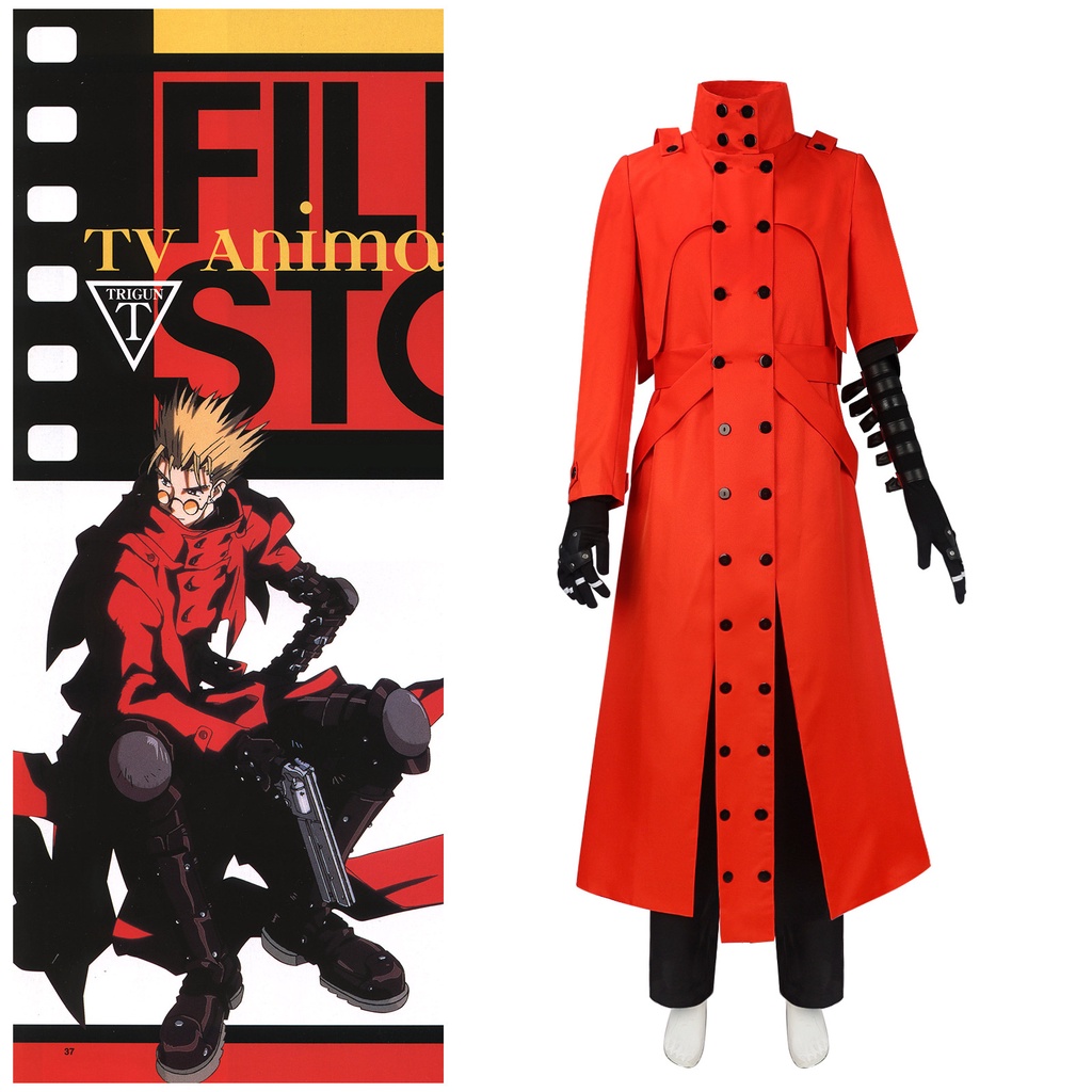 Comic Trigun Cosplay Costume: Vash the Stampede's Windbreaker Suit with ...