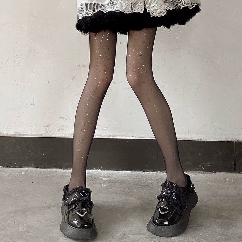 Y2K Rhinestone Stockings Women Sexy Bling Diamond Fishnet Black Thin ...