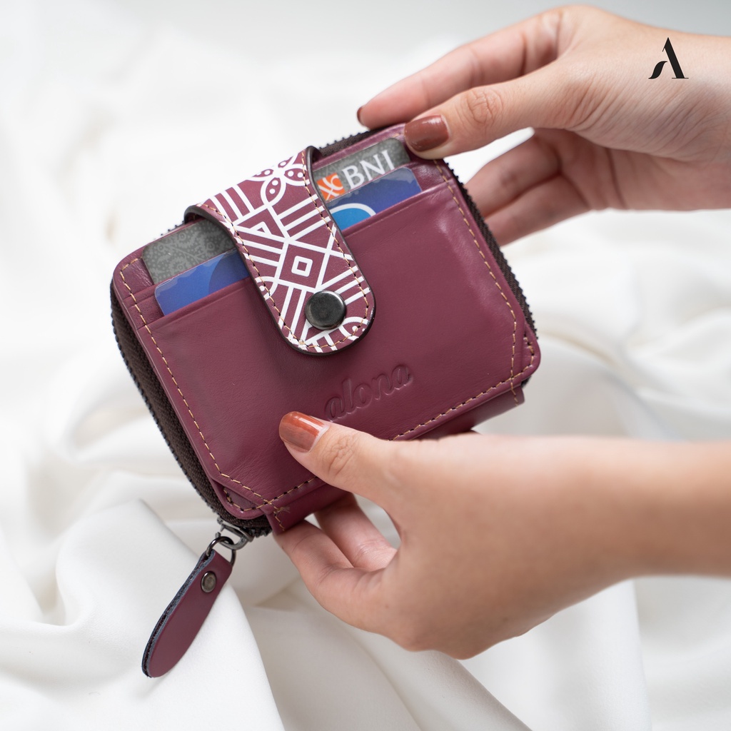 Alona leather Card Holder Vela Wallet Women's Mini Card Wallet Genuine ...