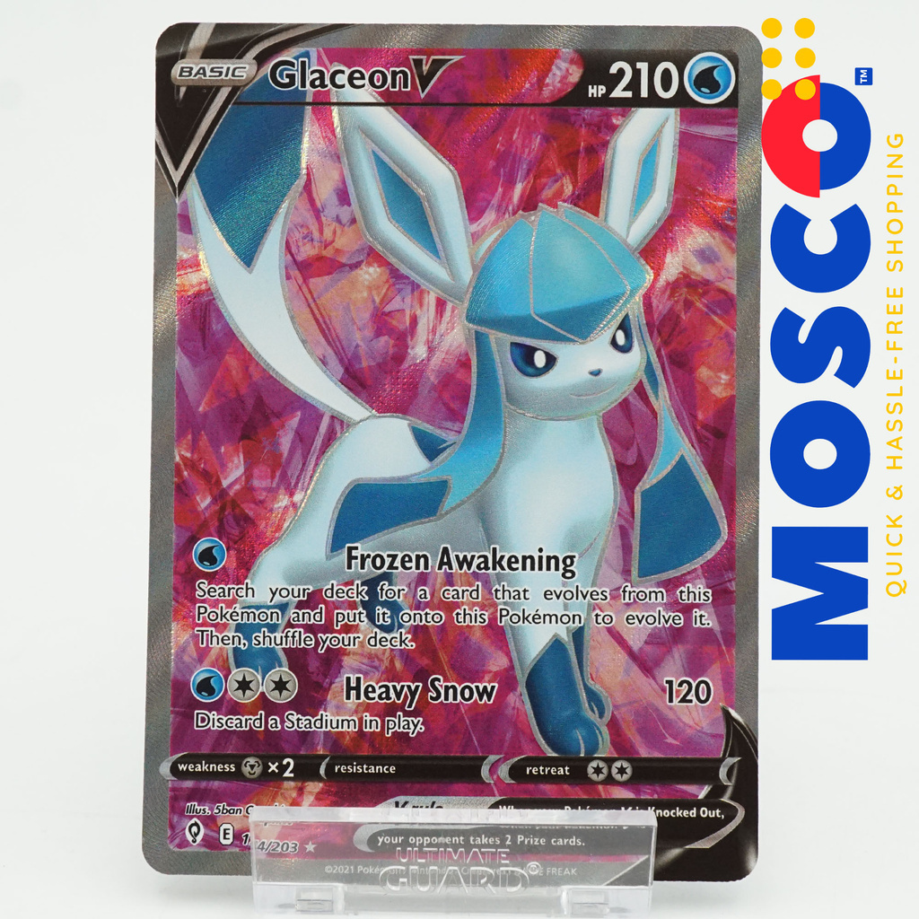 Glaceon V - 174/203 - Full Art Ultra Rare Sword & Shield: Evolving ...