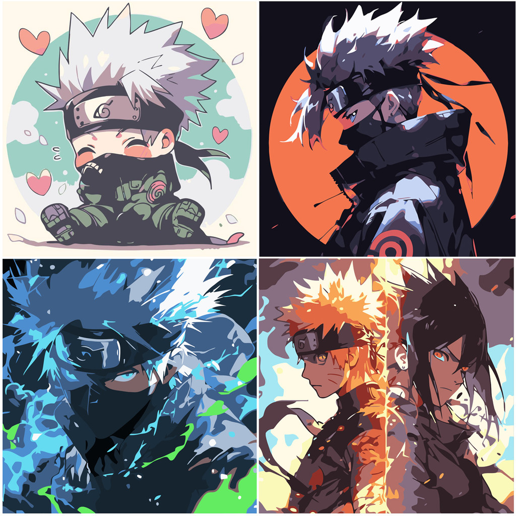 20*20 cartoon naruto Oil Painting By Numbers Leisure Vacation Wall ...