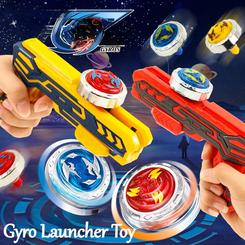Children's Pull String Gyro Launcher Toy Luminous Rotating Launcher ...