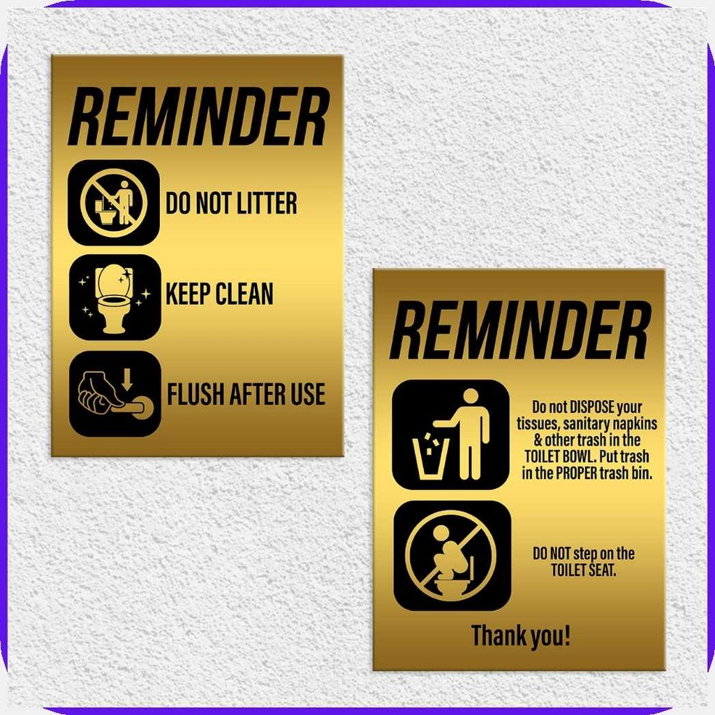 CR:cV|SIGN'rk,Comfort!W,Room!O,Restroom!G,Reminders!O-KeepT-TheJ-Toilet ...