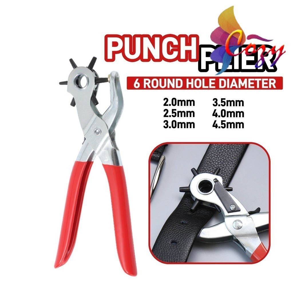 Leather Belt Punch Pliers 6 Hole Belt Puncher Rubber Hole Hand Tool ...