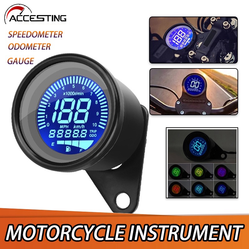 LCD small digital speedometer Universal motorcycle multi-function ...