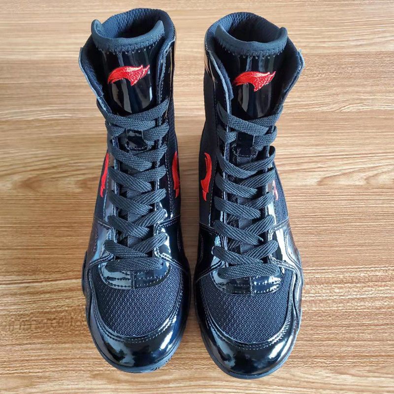 New High-Top Boxing Shoes Wrestling Shoes Sanda Shoes Breathable Indoor ...
