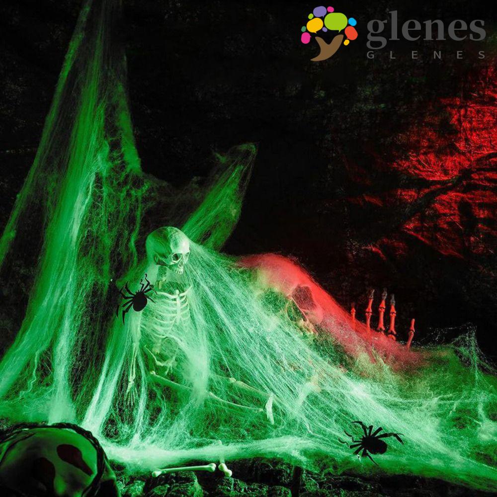 GLENES Luminous Spider Web, 3/6/10 Meters Artificial Glow in The Dark ...