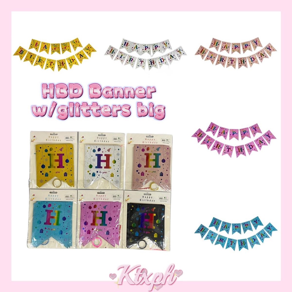 Happy birthday to you banner big glitters HBD banner party needs ...