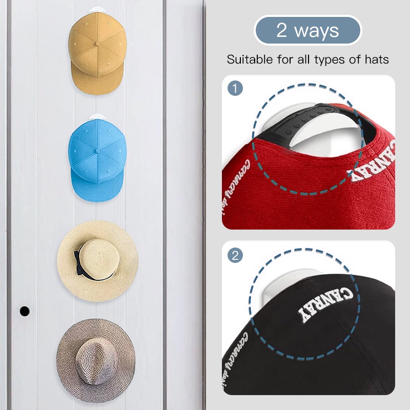 Cap Hook Holder Double Sided Adhesive Organizer Tape Home Living ...