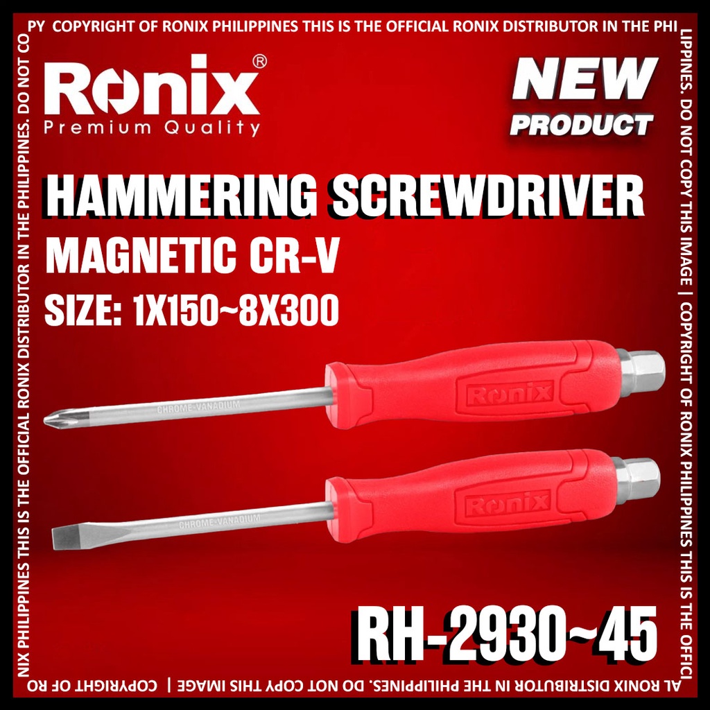Ronix Hammering Screwdriver Magnetic Cr-V hammer screwdriver (PHILIPIS ...