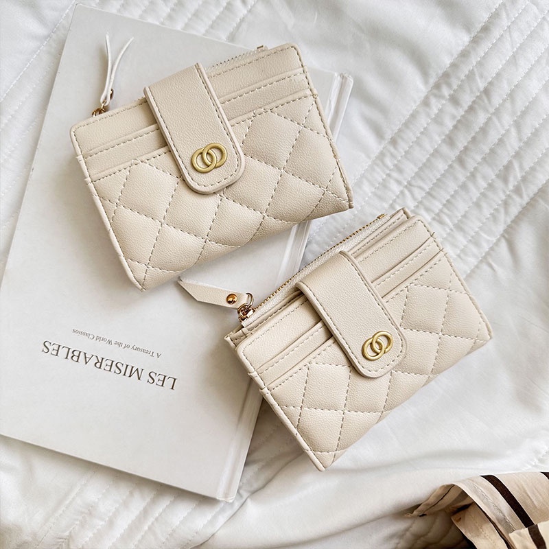 Fashion Short Style Foldable Women Wallet Multifunctional Buckle Coin ...