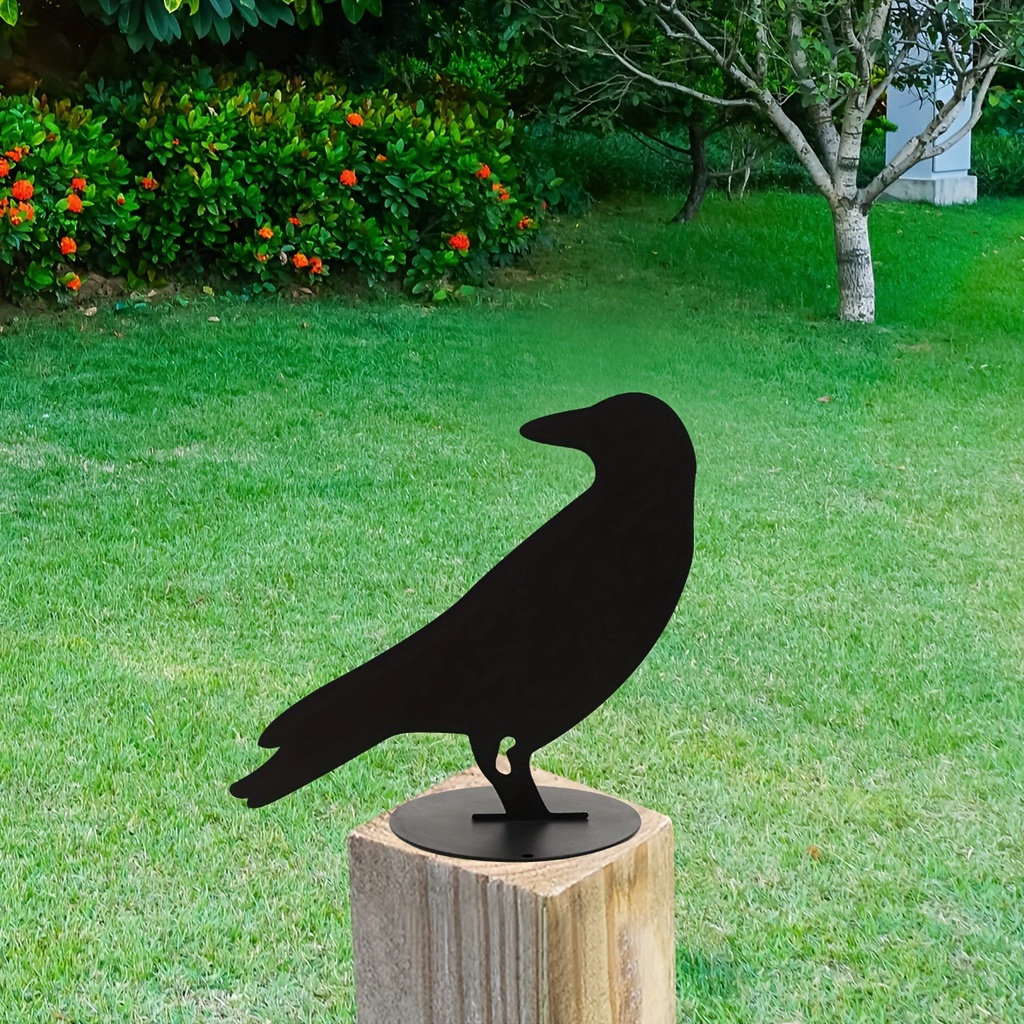 1pc Raven Garden Stake, Metal Silhouette Yard Sign With Stake For ...