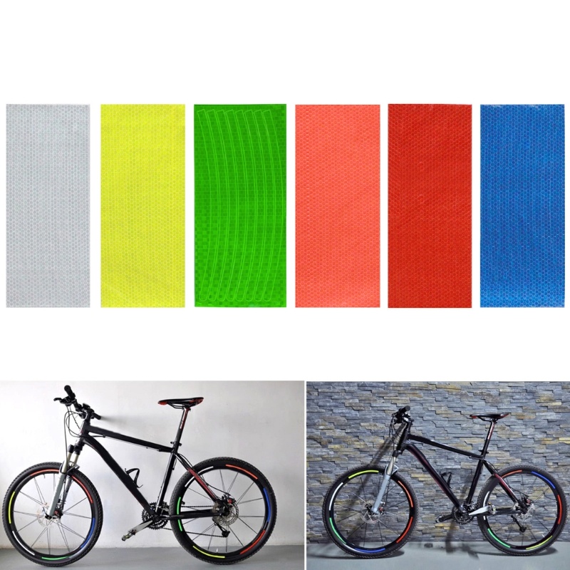 EDB* Reflective Bike Wheel Frame Strip Sticker Reflective Decals ...