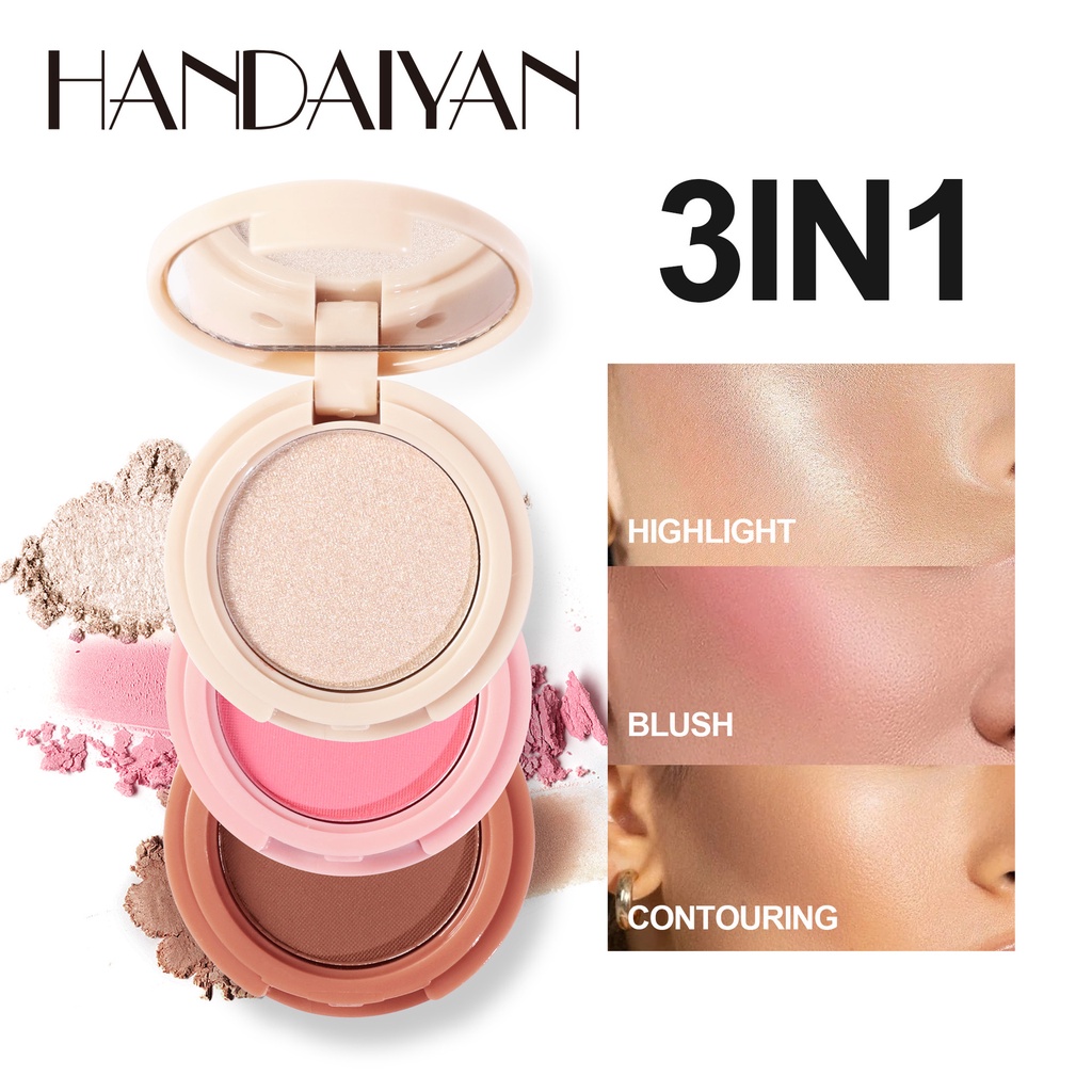 HANDAIYAN High Gloss Powder Blusher For 3in1 All-In-One Makeup ...