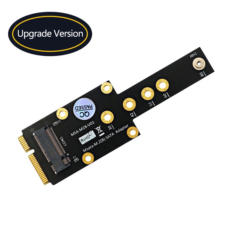 Black mSATA to Key B M.2 SATA SSD Adapter Convert Card Riser Board ...