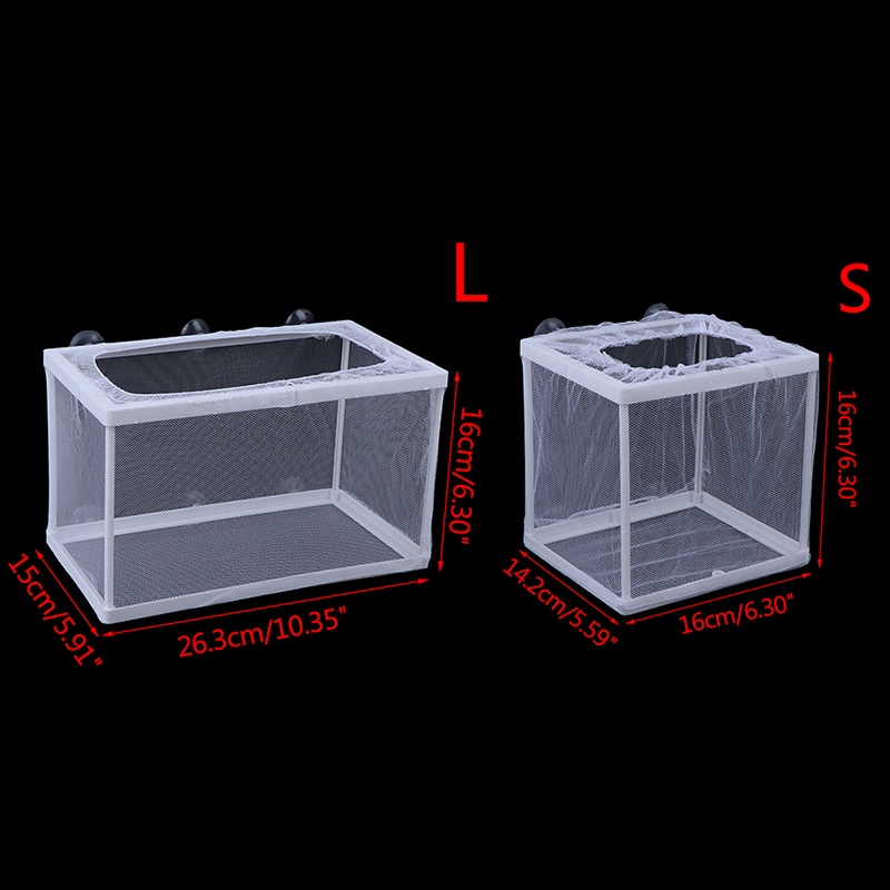 Fish Breeder Box with Suction Aquarium Breeder Box Fish Incubator Mesh ...