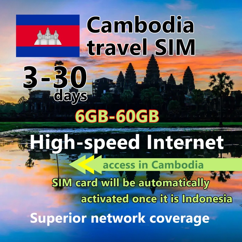 CAMBODIA Travel SIM card (6-60GB 3-30 day 4G Unlimited data) travel ...