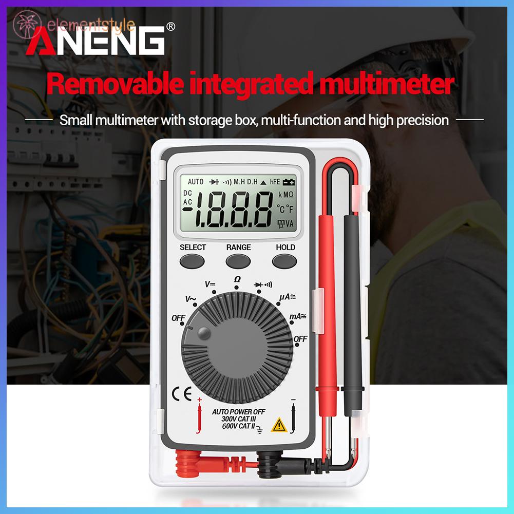ANENG AN101 AC/DC LCD Digital Multimeter Resistance Voltmeter Ammeter ...
