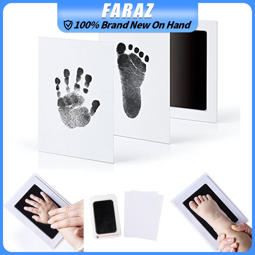 Baby Handprint Footprint Black Ink Pad Kit Non Toxic Touch Stamp ...