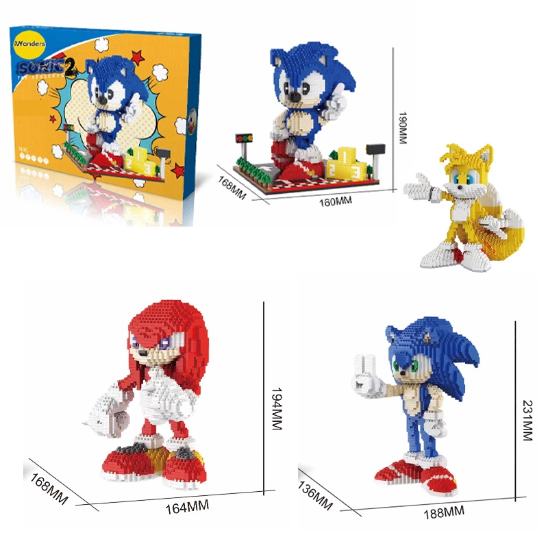 Sonic The Hedgehog Building Block Knuckles The Echidna Miles Prower Creativity Boy Girl Nano ...