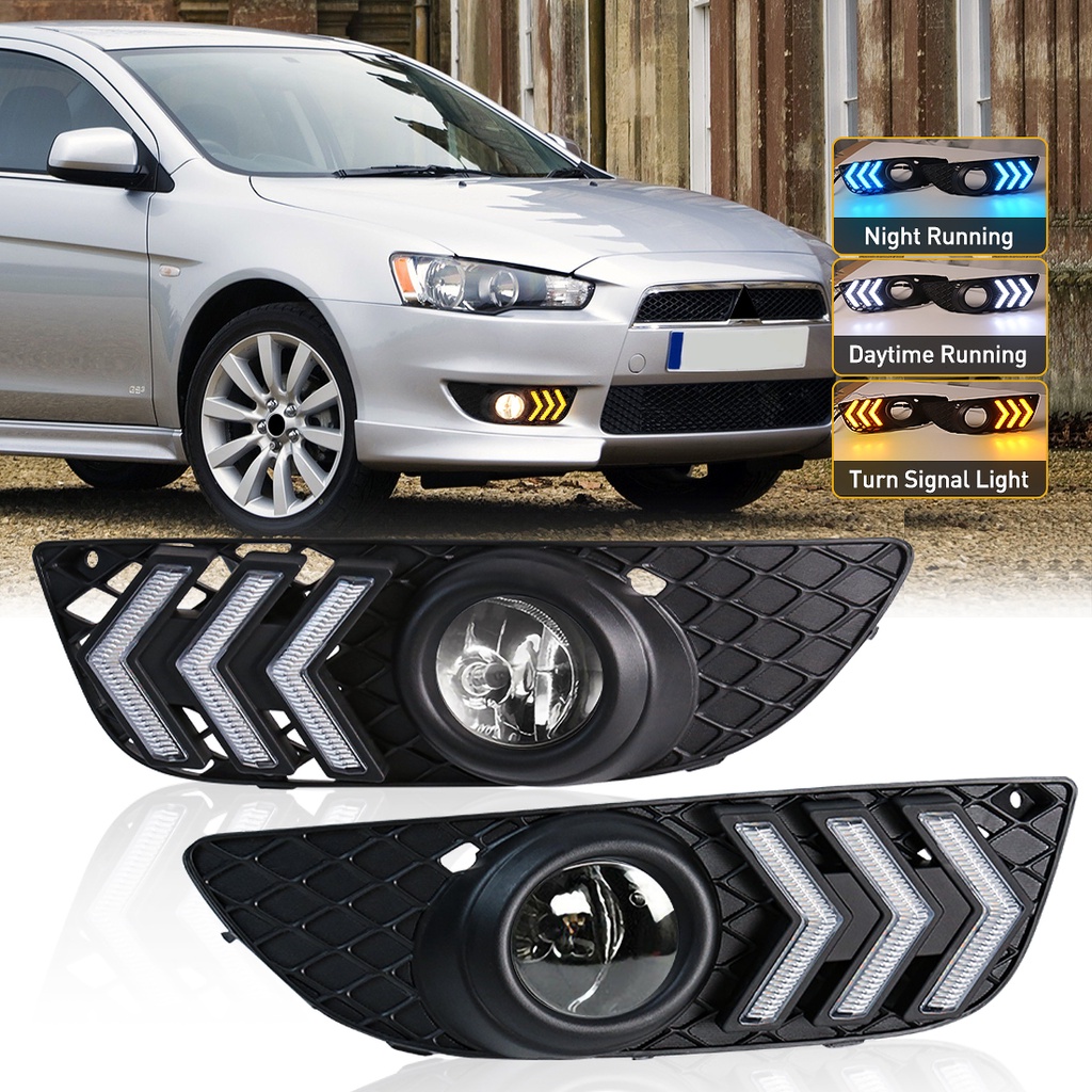For Mitsubishi Lancer 2008 2009 2010 2011 2012 2013 2014 LED DRL Fog ...
