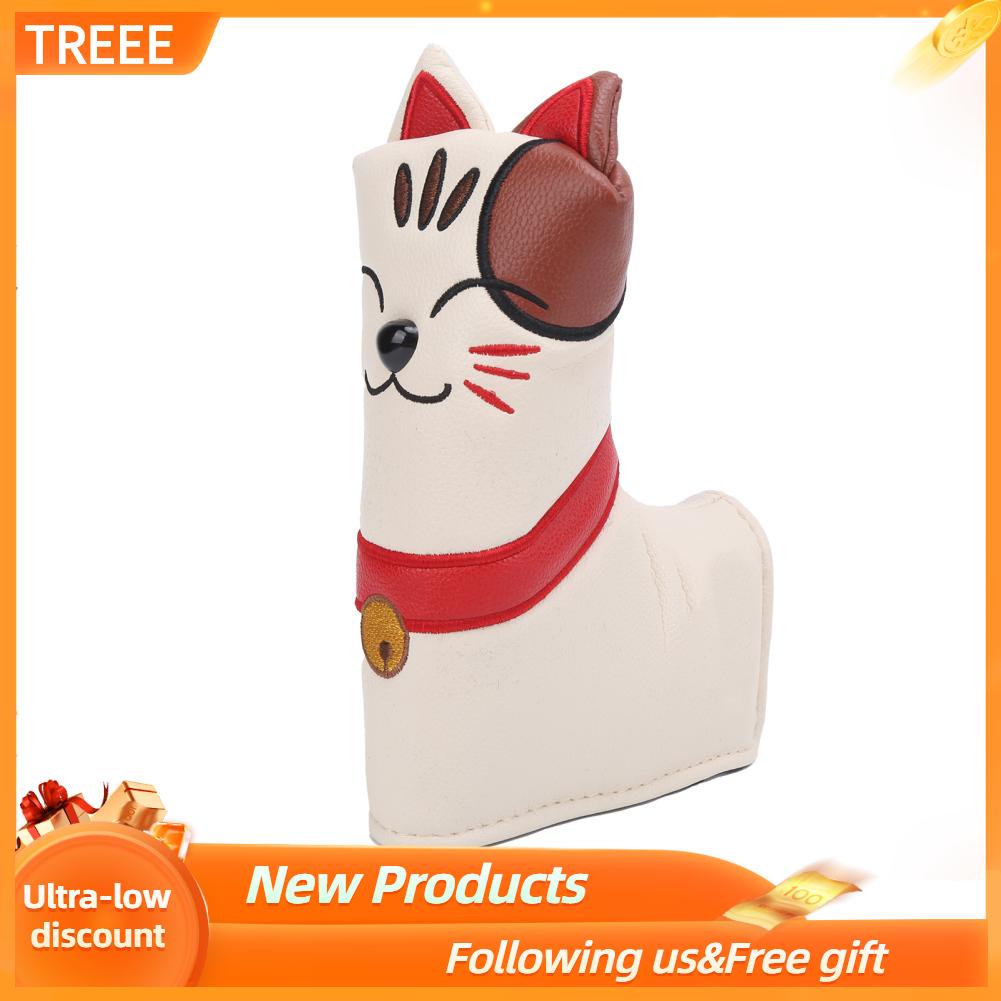 Treee Cat Lucky Club Head Covers PU Leathe Putter Blade Headcover ...