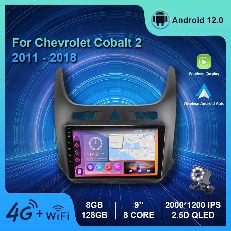 AI Voice Wireless CarPlay Android Auto Radio For Chevrolet Cobalt 2 2011 - 2018 Car Multimedia ...