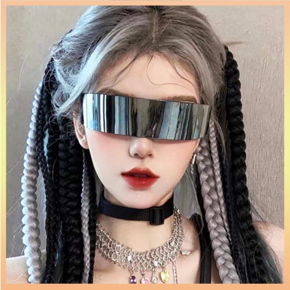 Futuristic Narrow Cyclops Visor Sunglasses Laser Eyeglasses UV400 ...