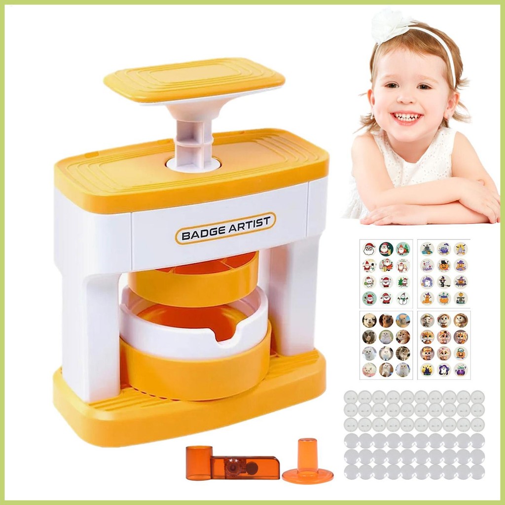 Pin Badge Maker Interactive DIY Button Badge Pressing Machine with 48 ...