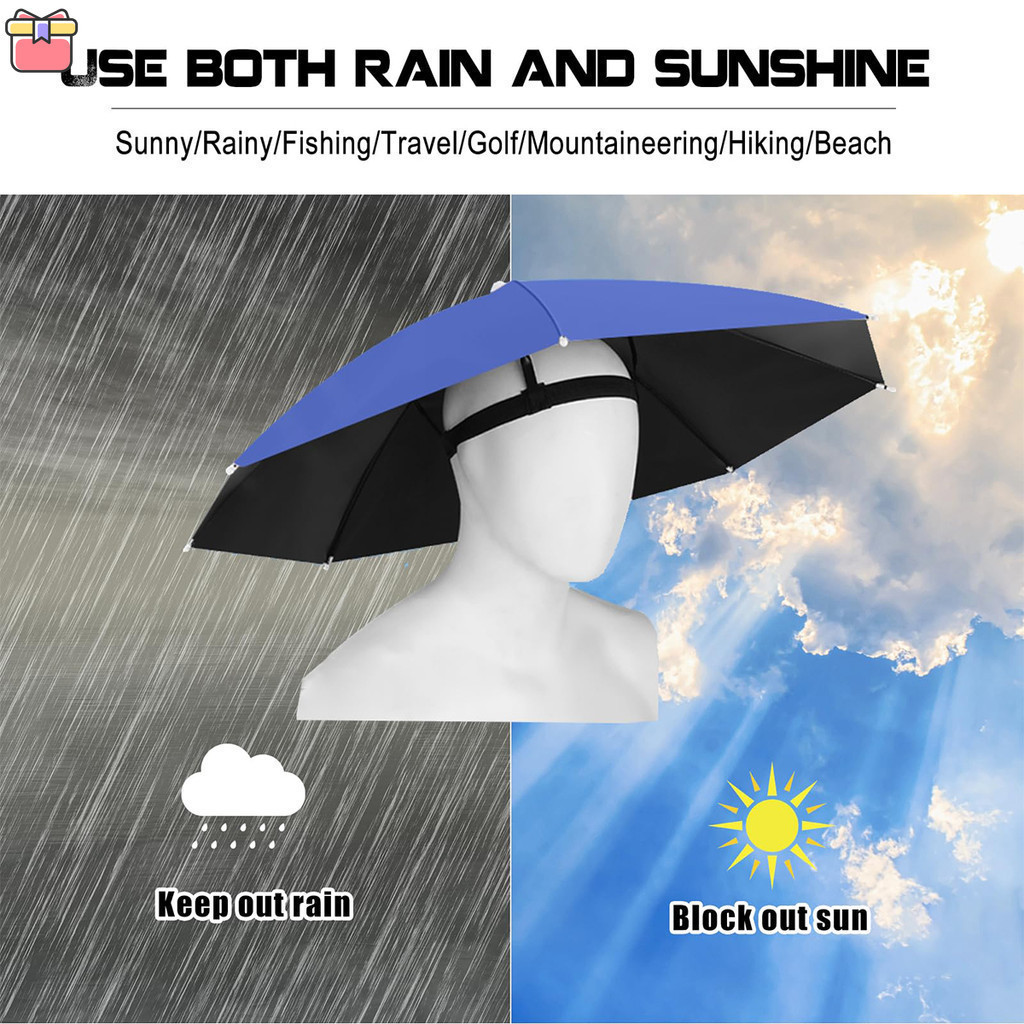 Sun Head Umbrella Hat Outdoor Fishing Umbrella Hand Foldable Automatic ...