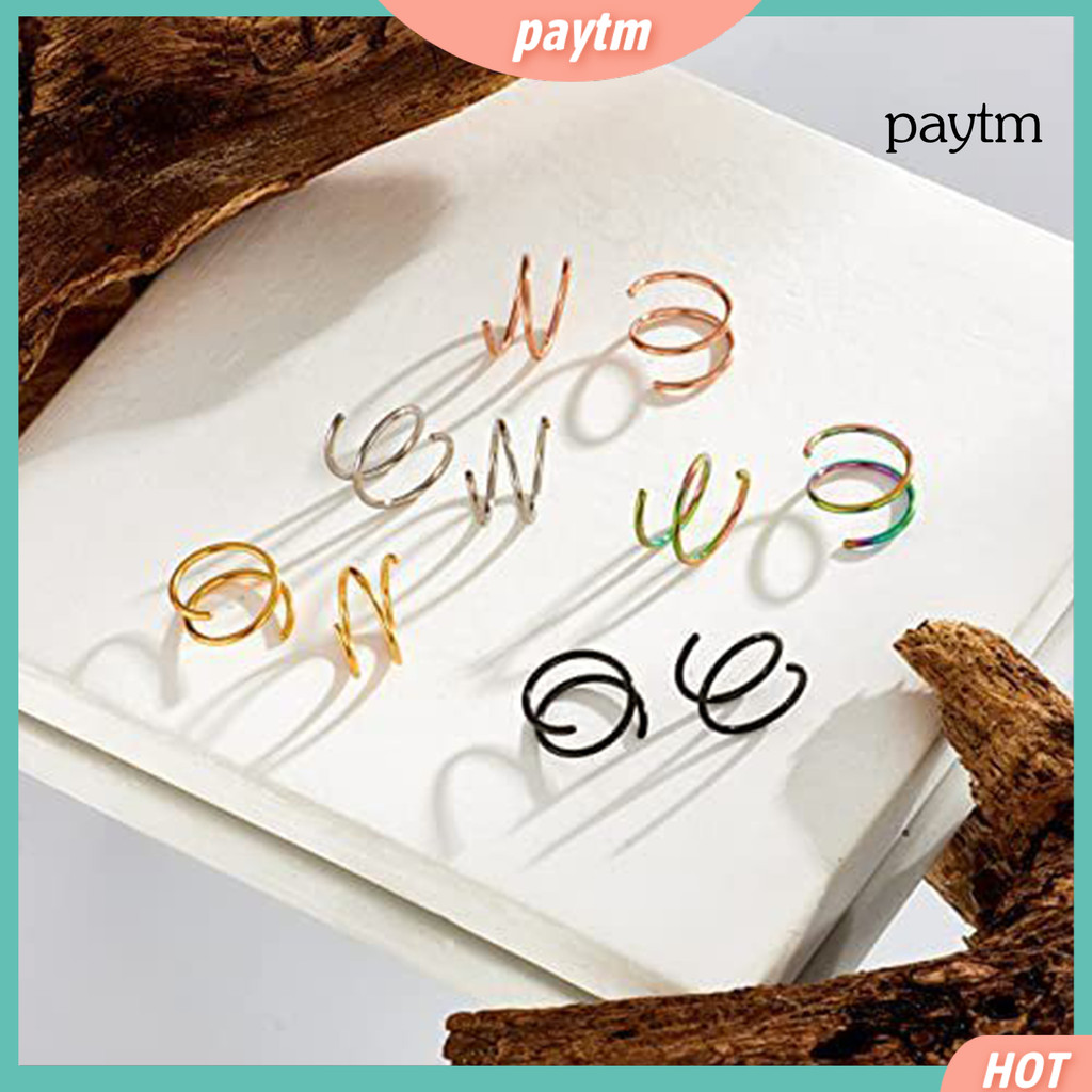 [Paytm] 2Pcs Nose Ring Eye-catching Corrosion Resistant Stainless Steel ...