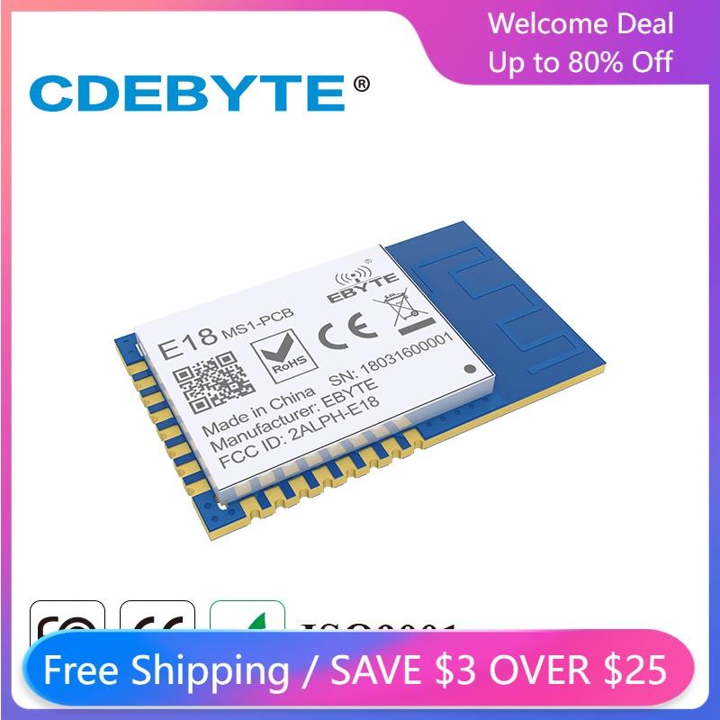 4pcs/lot Zigbee IO CC2530 2.4Ghz 2.5mW PCB Antenna IoT E18-MS1-PCB Mes ...