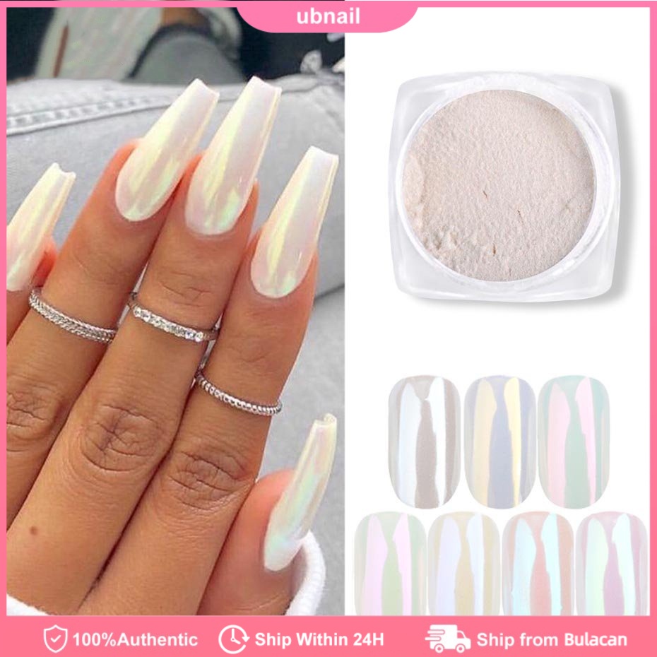1 Box Holo Pearl Shell Powder Nail Glitter Powder Nail Glitter Pigment ...