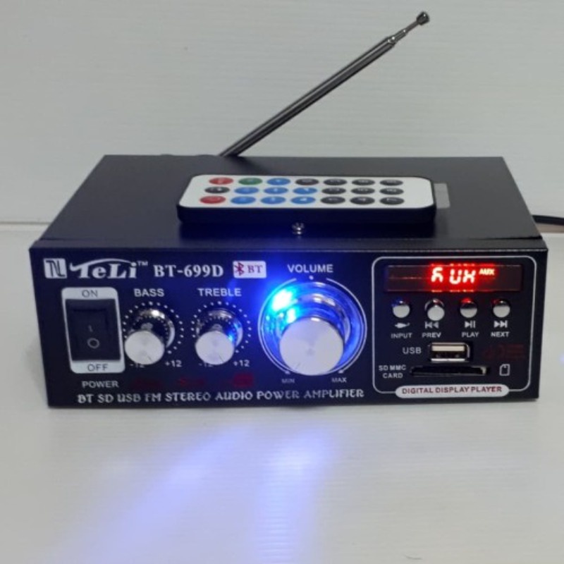 AK-699D 12V 220V 500W Bluetooth 5.0 Amplifier AK-699 BT USB/TF/FM Car ...