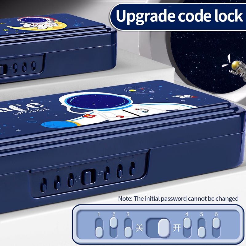 Large-Capacity Pencil Case With Password Lock Cute Cartoon Password ...