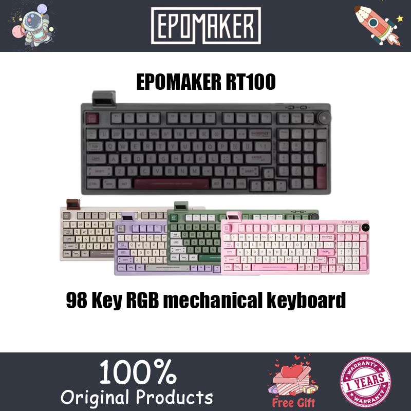 EPOMAKER RT100 Retro Mechanical Keyboard with Knob and Mini Display ...