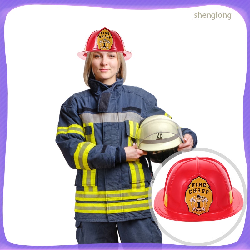 Role Playing Game Red Fireman Hat Firefighter Chief Party Hats Costume ...