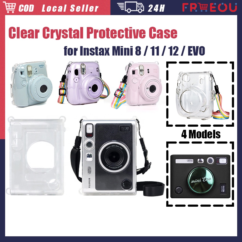 Clear Crystal Camera Case For Mini 8/11/12/Mini EVO Shockproof Soft ...