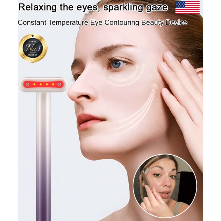 Home eye beauty device with hot and cold compresses to remove eye bags ...