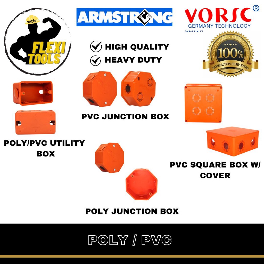 PVC / POLY UTILIT BOX/ SQUARE BOX W. COVER / JUNCTION BOX | Shopee ...