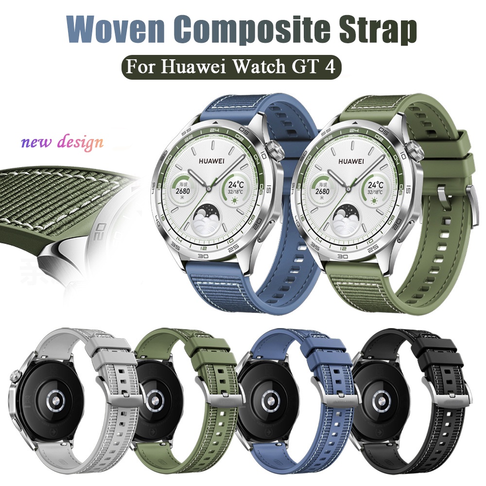 Nylon Silicone Wristband For Huawei Watch GT 6 5 4 Woven Composite ...