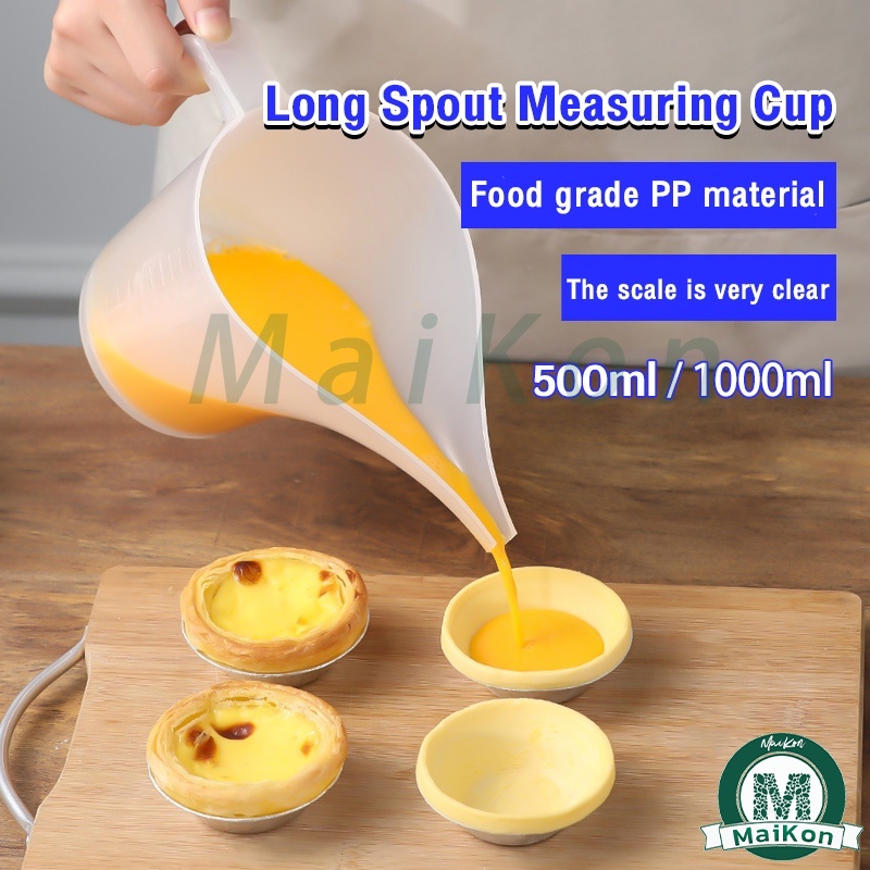 Plastic Funnel Pitcher Long Spout Measuring Cup 500ml 1000ml Large ...