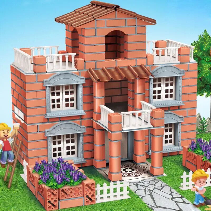 New Simulated Mini Brick Villa Building House Children'S Educational ...