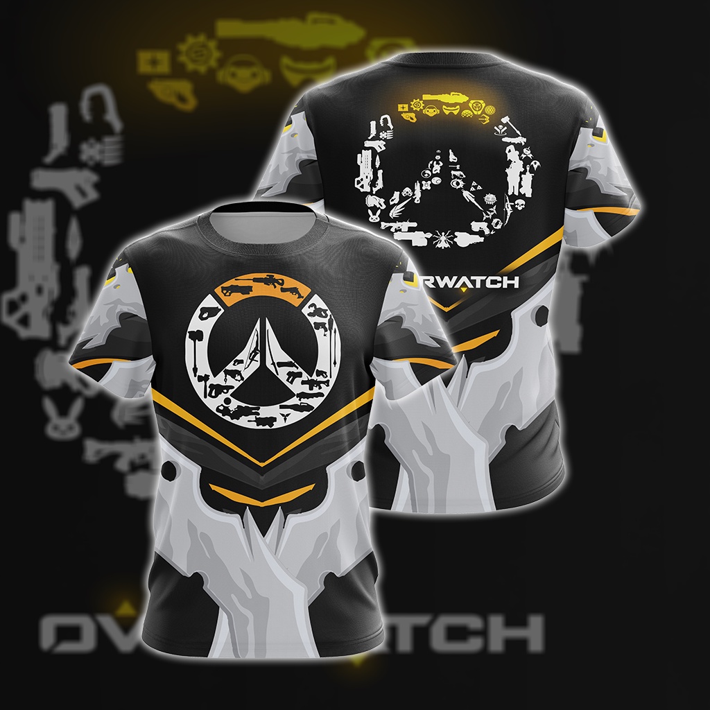 Overwatch Weapons Logo Summer round neck short sleeves 3D T-shirt ...