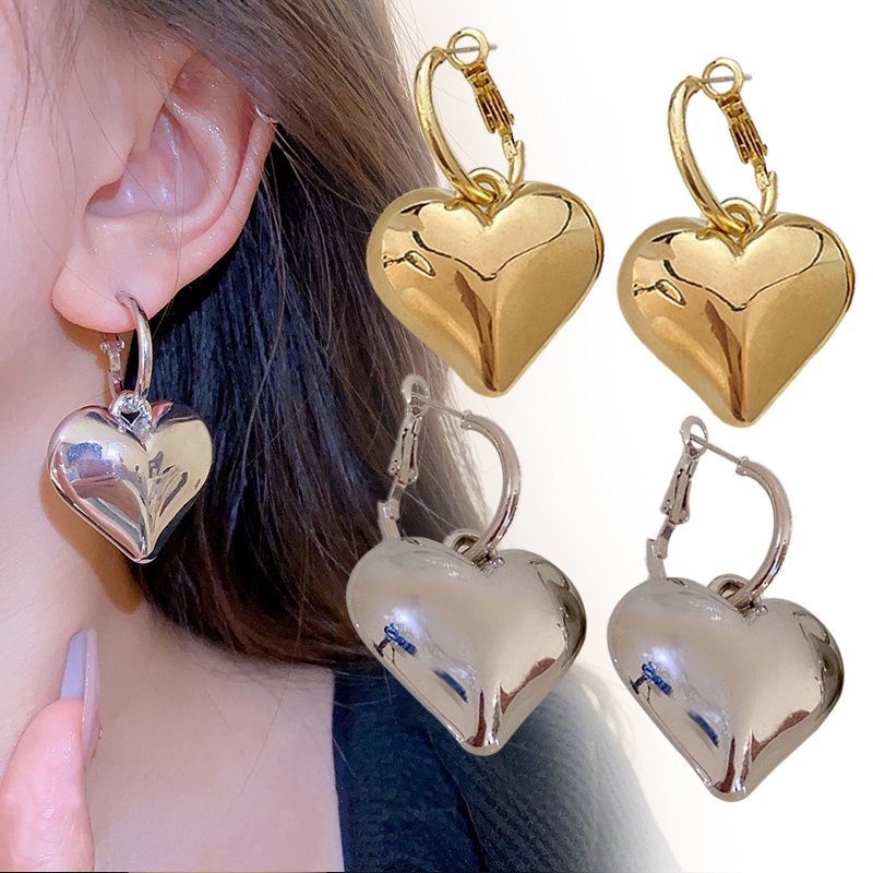 Metal Exaggerated Love C-Shaped Cool Style Unique Niche Temperament New ...
