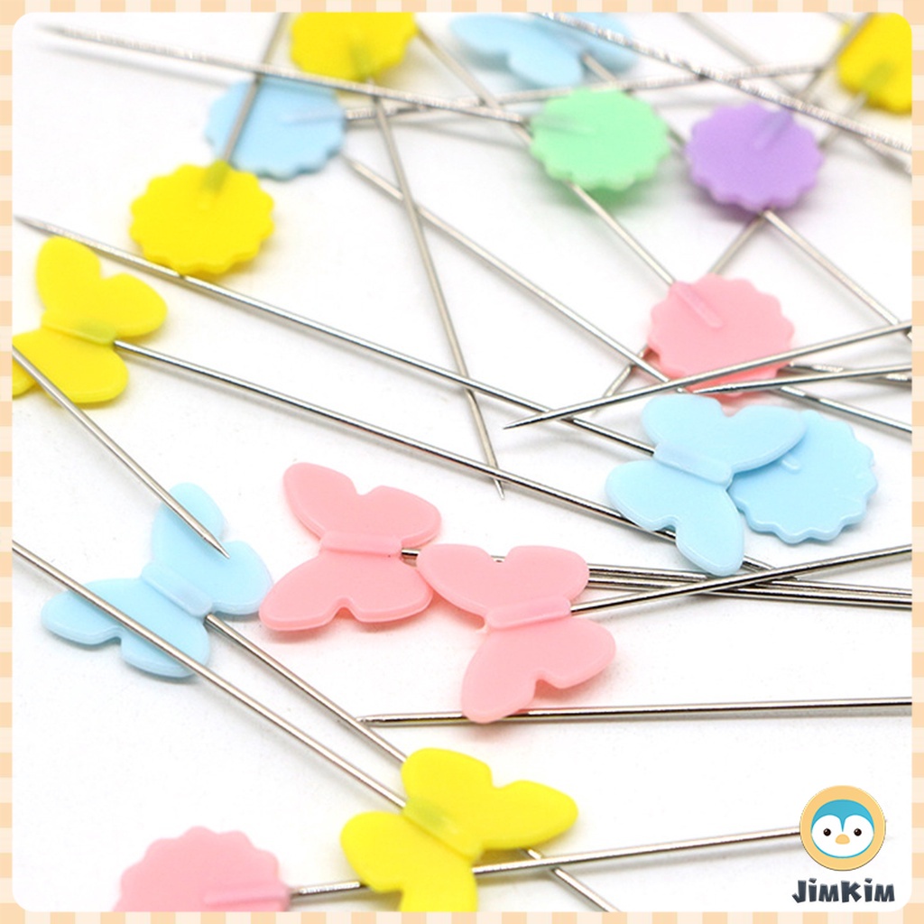 JimKim 100pcs/Box Dressmaker Sewing Pins Fixed Pin Embroidery Patchwork ...