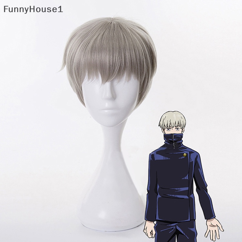 FH Anime Jujutsu Kaisen Toge Inumaki Cosplay Gray Short Heat Resistant ...